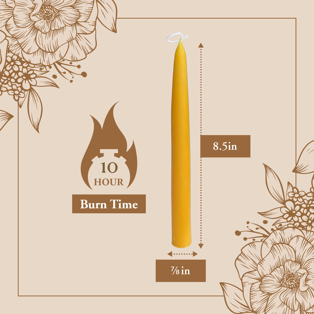 Beeswax Candles Pillar Hand Rolled Beeswax Taper Candles - 5 Pack ...